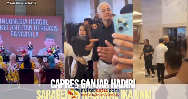 VIDEO: Capres Ganjar Hadiri Sarasehan Nasional IKA UNM